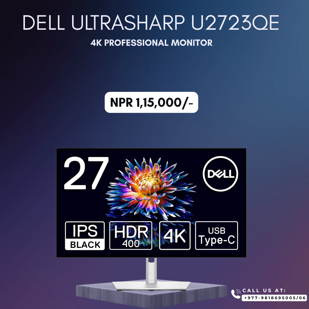 Dell UltraSharp U2723QE 27″ 4K USB‑C Hub Monitor - PC MOD NEPAL