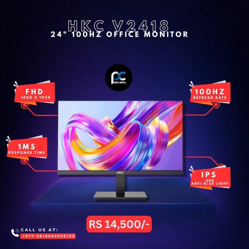 HKC V2418 24" 100Hz IPS FHD Office Monitor - PC MOD NEPAL